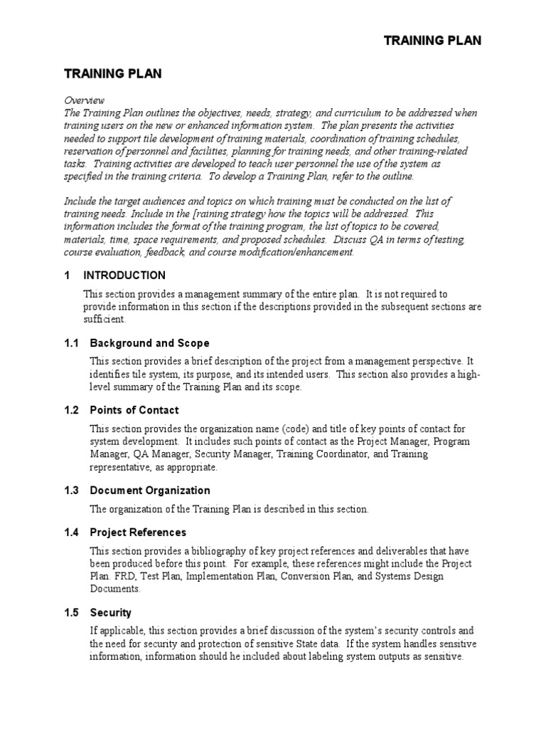 Training Plan | PDF | Target Audience | Evaluation