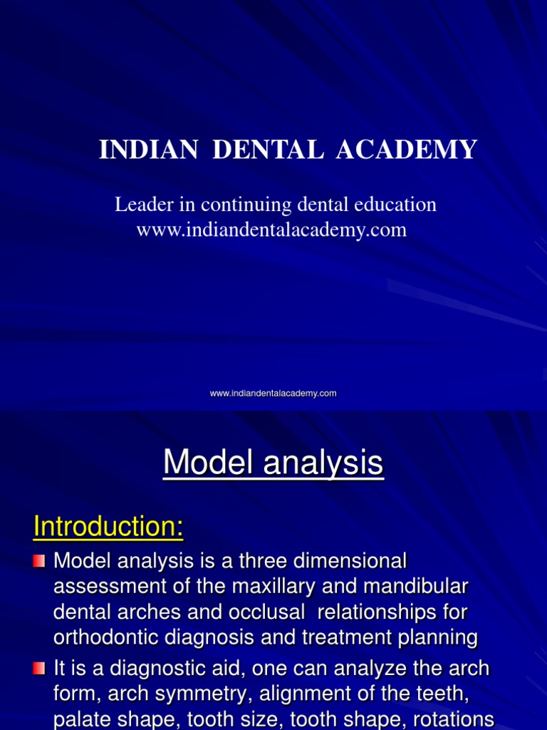 Orthodontic Model Analysis Techniques | PDF | Dentistry | Tooth