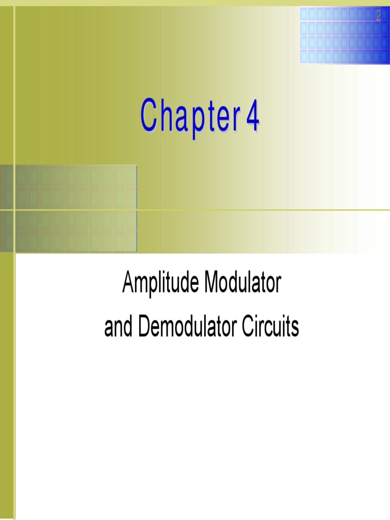 AM Modulator and Demodulator Circuits | PDF | Detector (Radio) | Amplifier