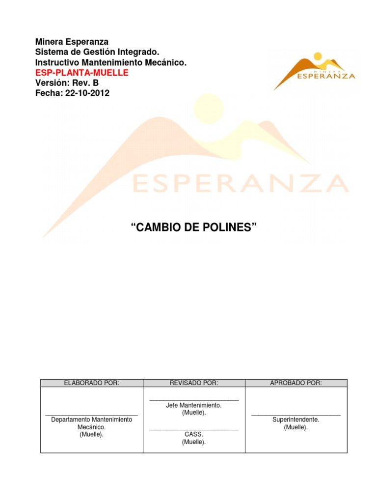 Instructivo Cambio de Polines | PDF | Herramientas | Residuos