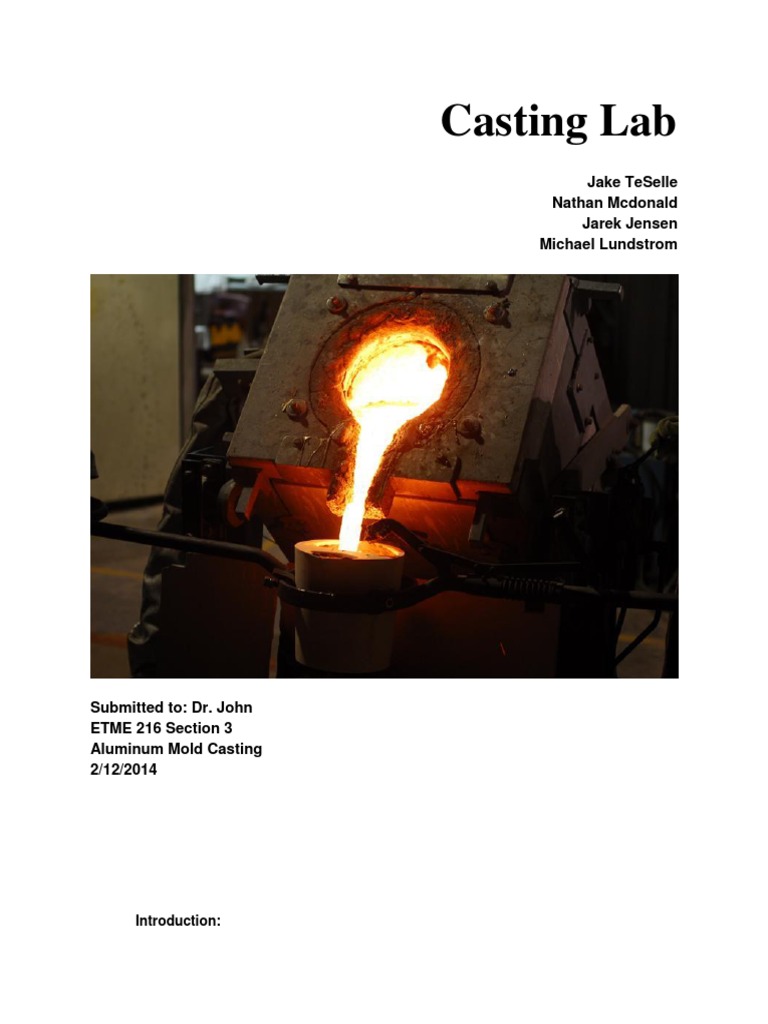 Casting Lab #1 | PDF | Casting (Metalworking) | Manmade Materials