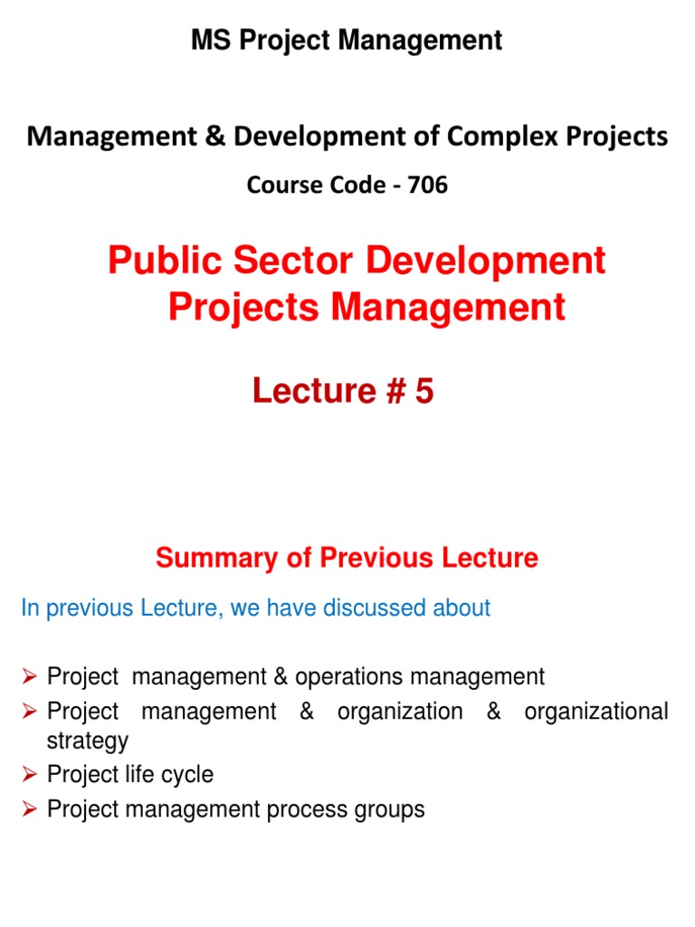 Public Sector Development Projects Management) | PDF | Project ...