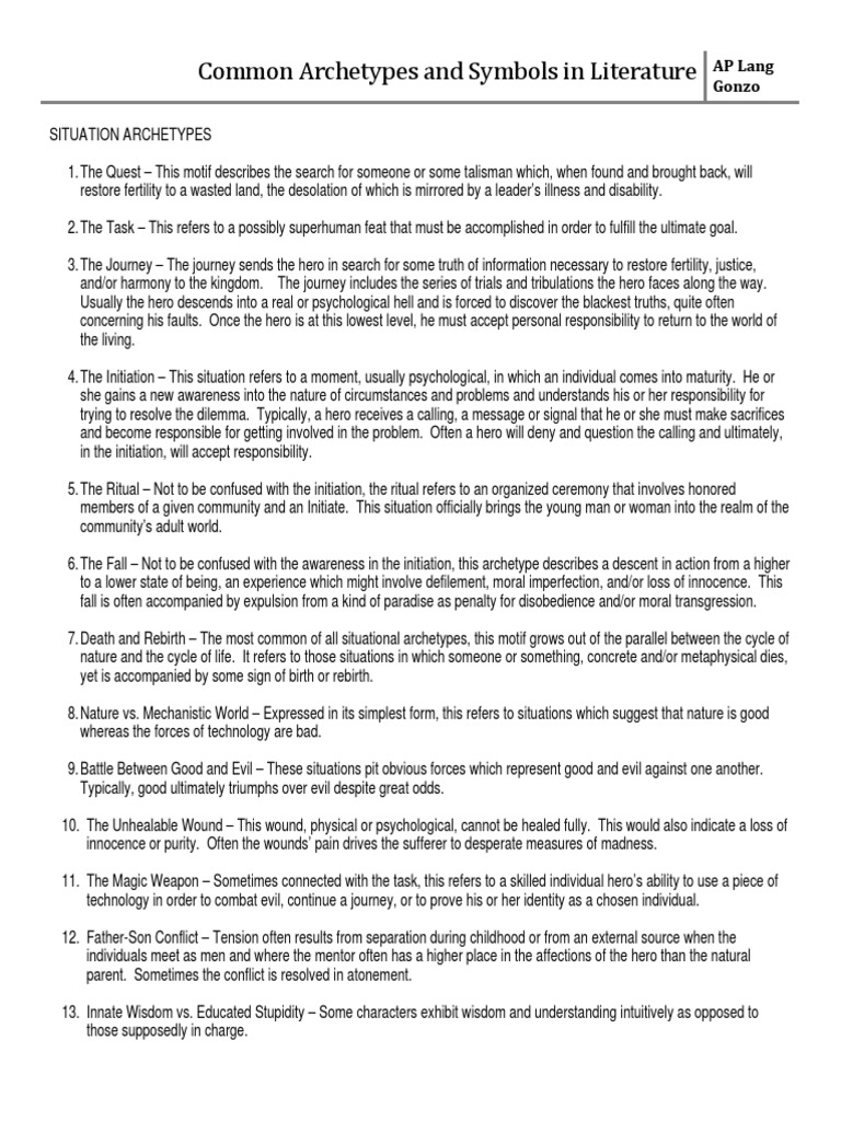 Literary Archetypes for Students | PDF | Hero | Heaven