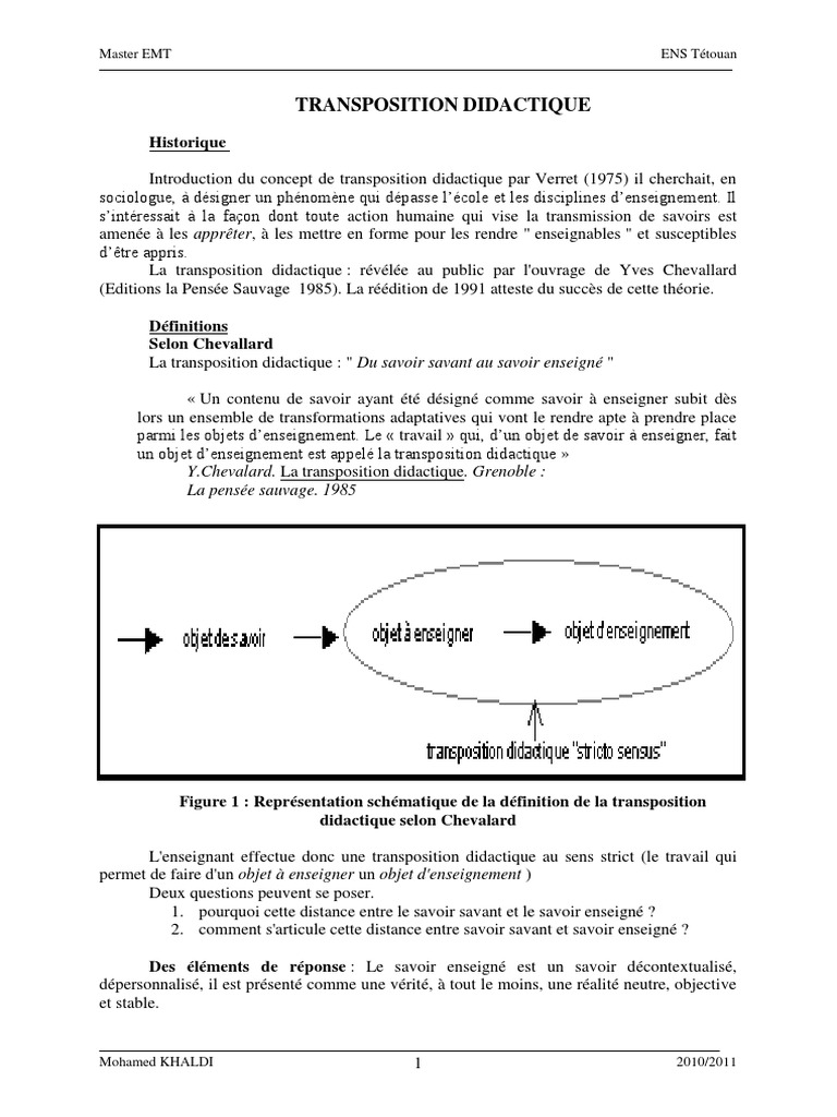 Transposition Didactique Décryptée | PDF | Psychologie | Science