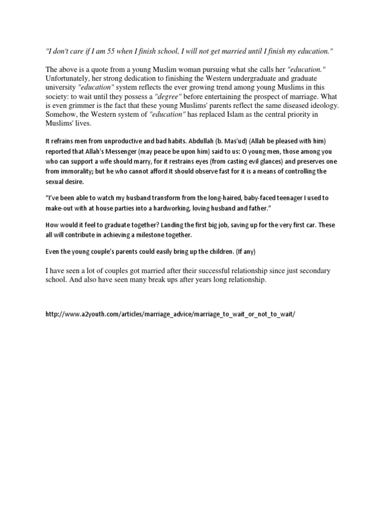 Early Marriage Notes Pdf