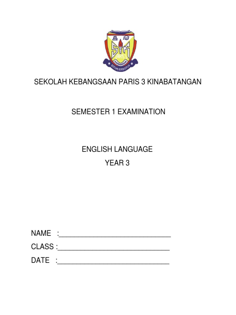 Year 1 Exam | PDF