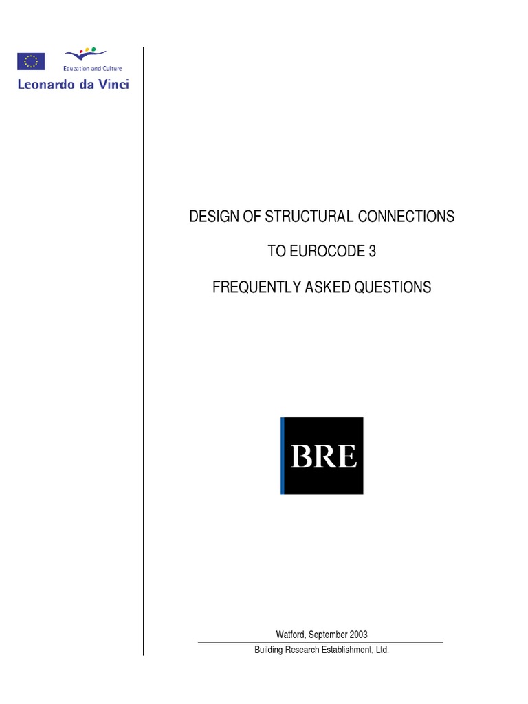 Design of Structural Connections To Eurocode 3 | PDF | Screw | Strength ...