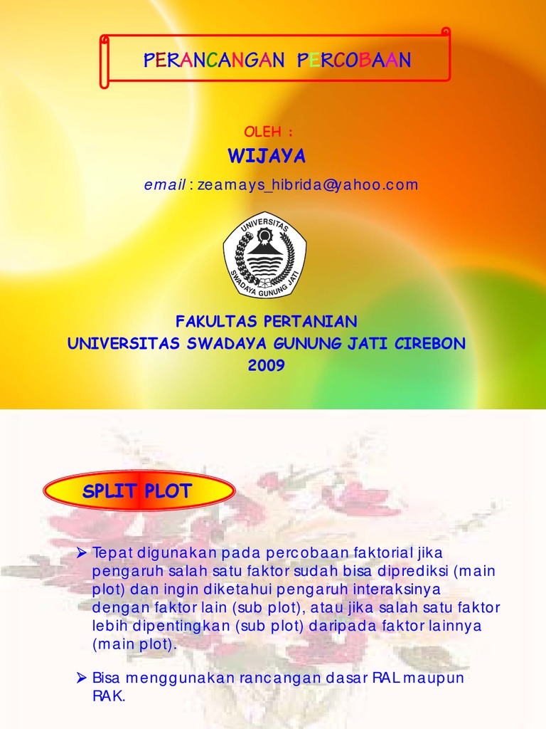 06 Rancangan Percobaan - Split Plot | PDF | Sains & Matematika ...