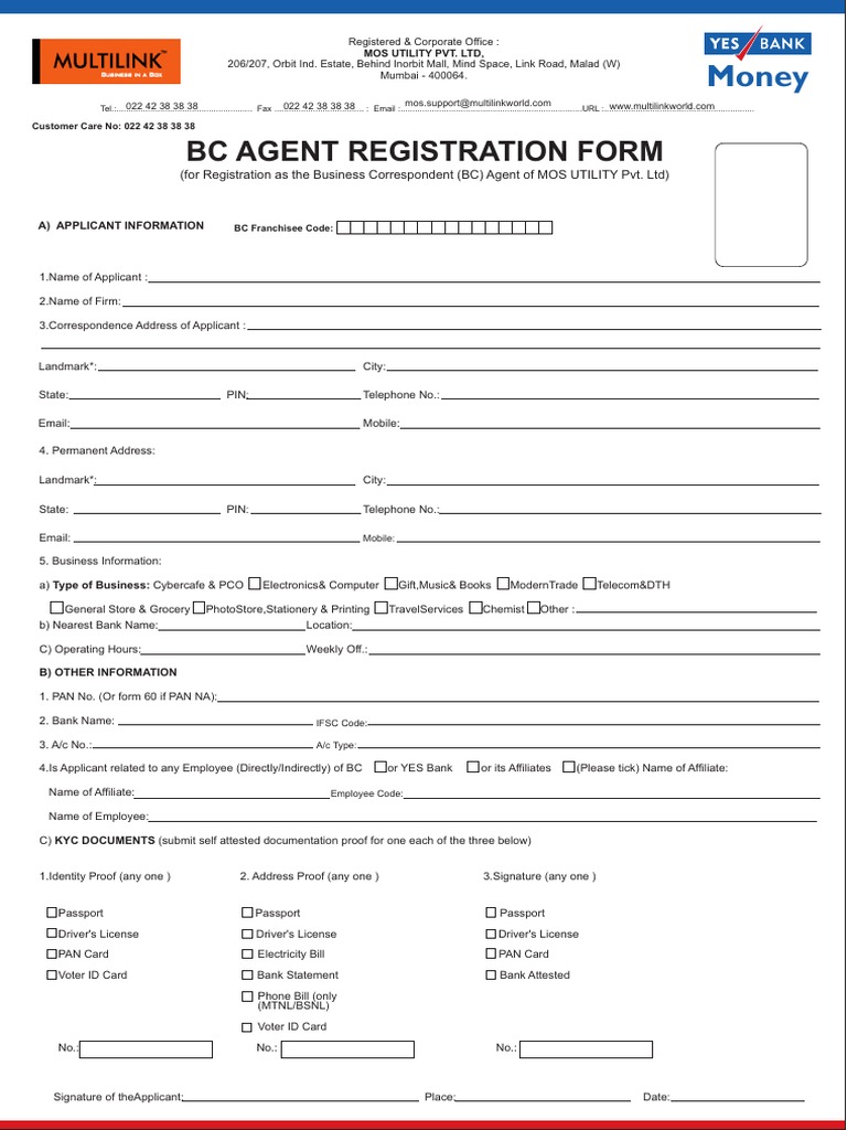 BCA Form | PDF | Indemnity | Law Of Agency