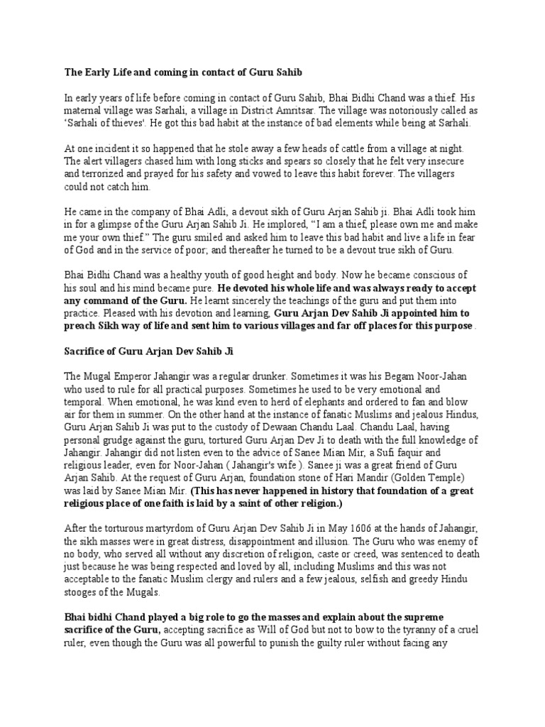 The inspiring story of Bhai Bidhi Chand's transformation from thief to ...