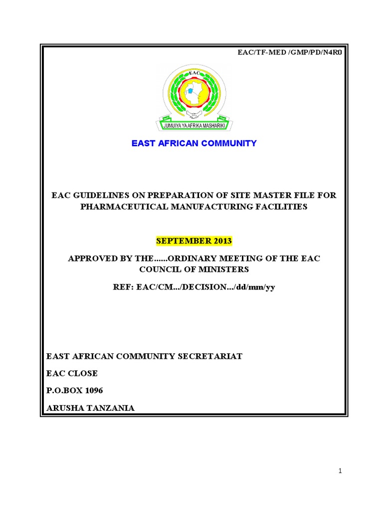 Final Eac Guidelines For Preparation of A Site Master File | PDF | Verification And Validation ...