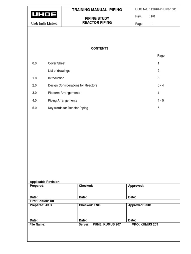 Reactor Piping | PDF | Chemical Reactor | Valve