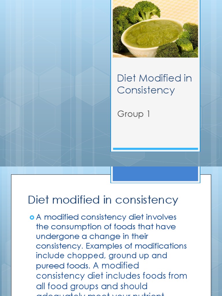 Modified Diets: Consistency Types Explained | PDF | Dietary Fiber ...