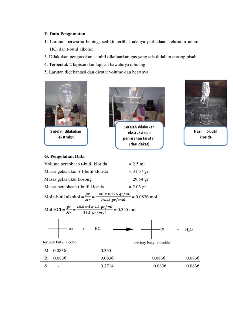 Laporan Tersier Butil Klorida | PDF
