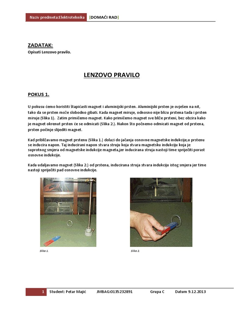 Lenzovo Pravilo, RC I RL Spoj | PDF