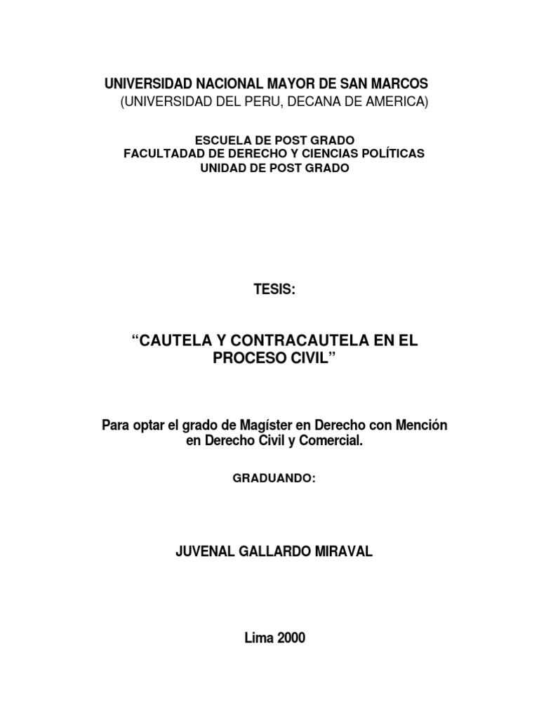 Cautela y Contracautela Civil | PDF | Jurisdicción | Ley procesal