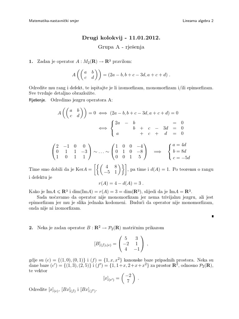 Linearna Algebra | PDF