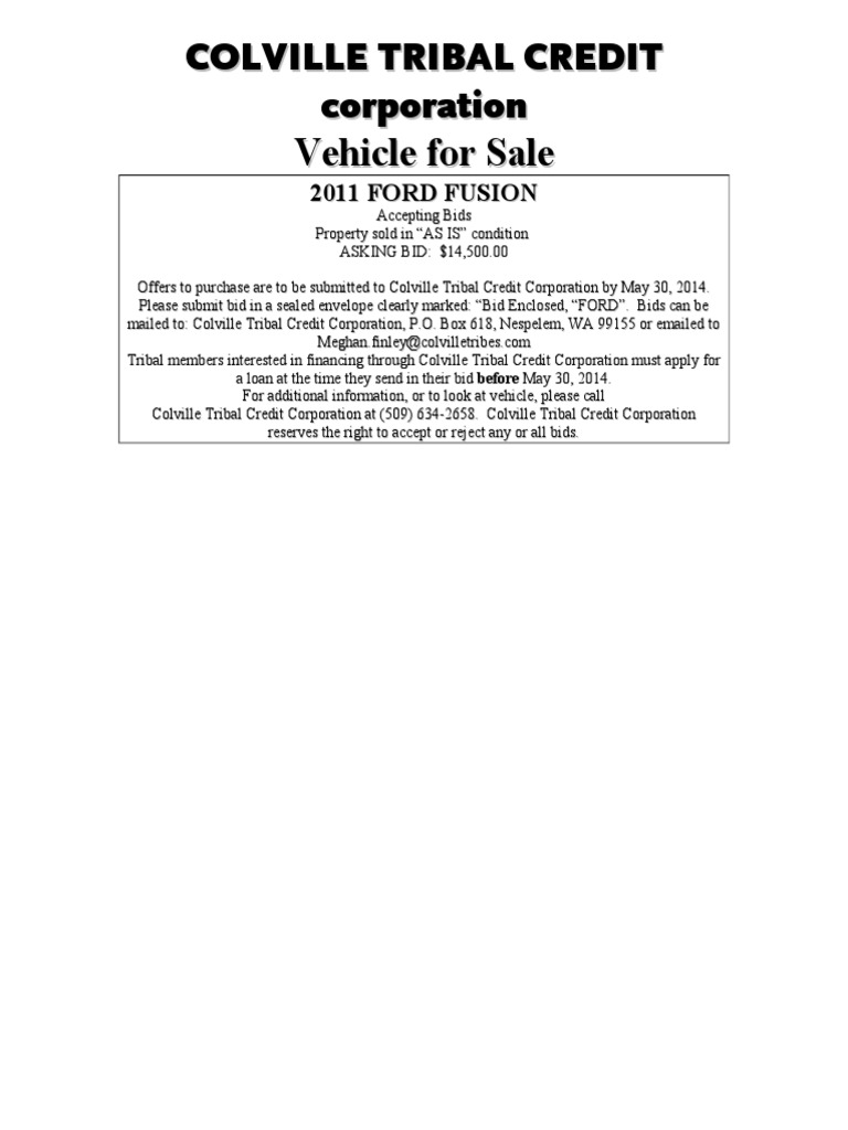 CTC Vehicle For Sale | PDF