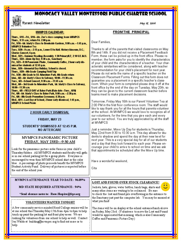 MVMPCS May 2014 Parent Newsletter | PDF | Children's Health | Health ...