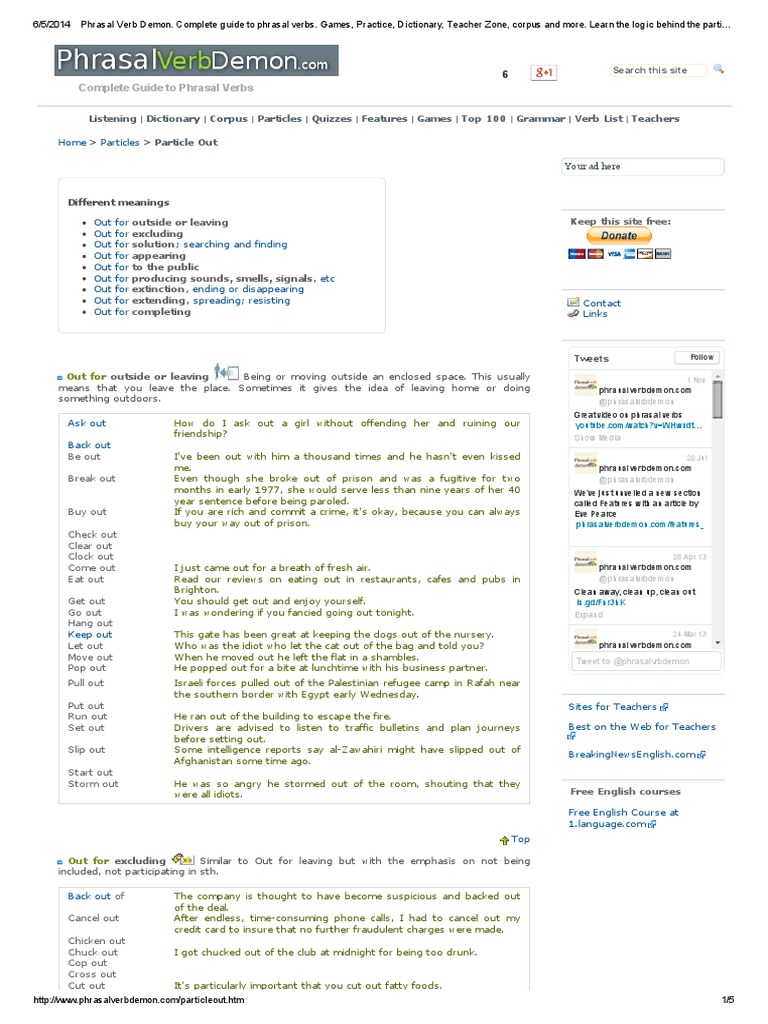 Phrasal Verb Demon. Complete Guide To Phrasal Verbs. Out | PDF | Violence