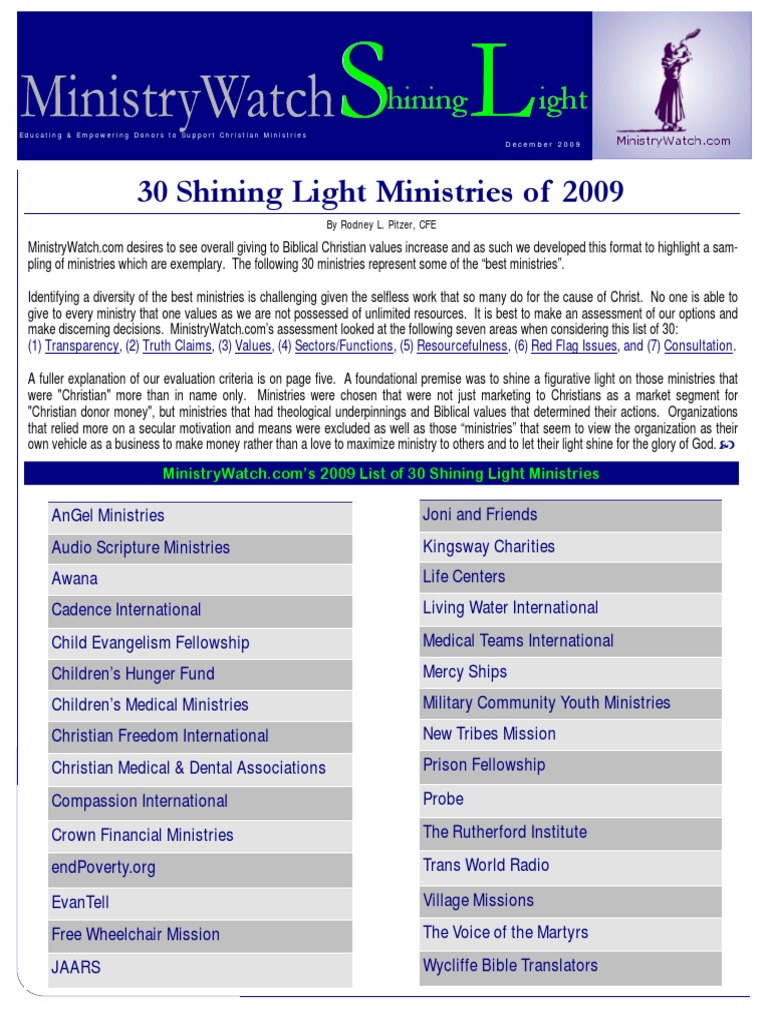 30 Shining Light Ministries of 2009: Hining Ight | PDF | Religion ...