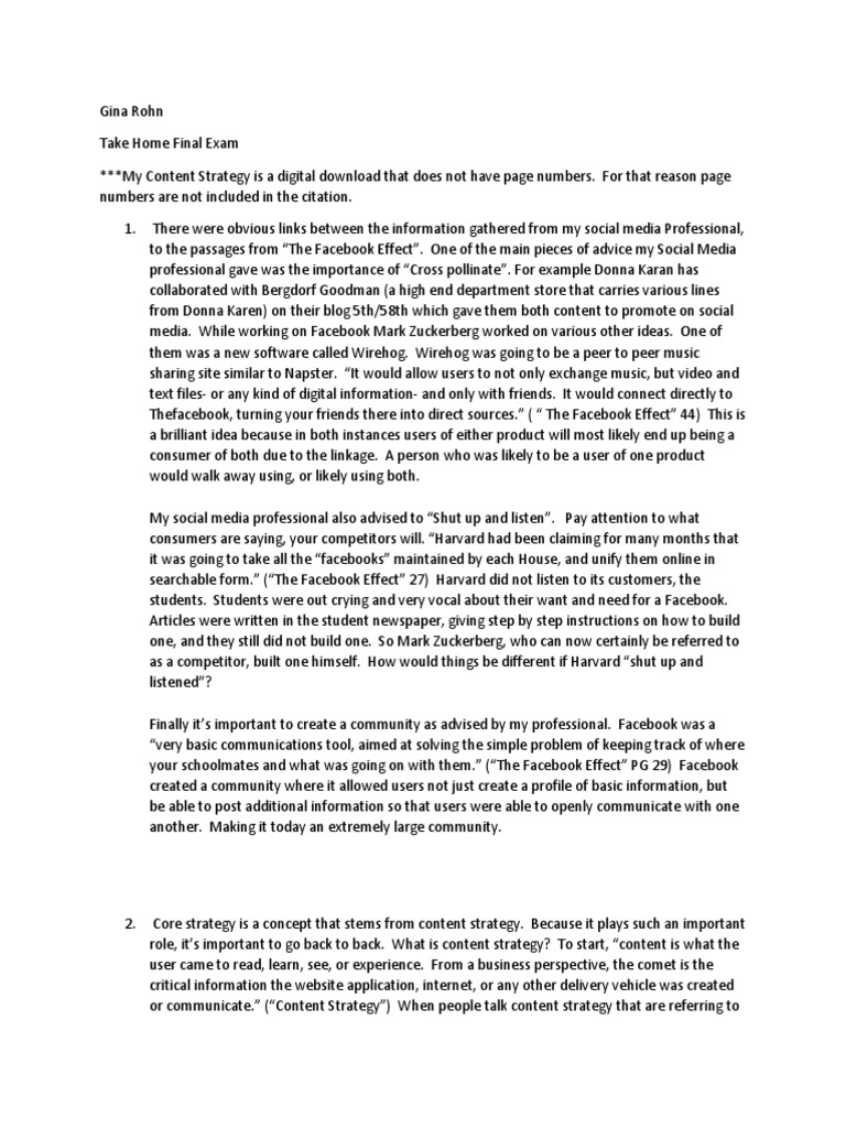 Social Media Final Exam | PDF | Facebook | Mark Zuckerberg