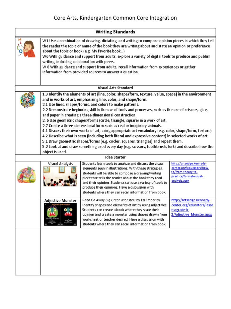 Kinder Writing Standards | PDF | Shape | Information