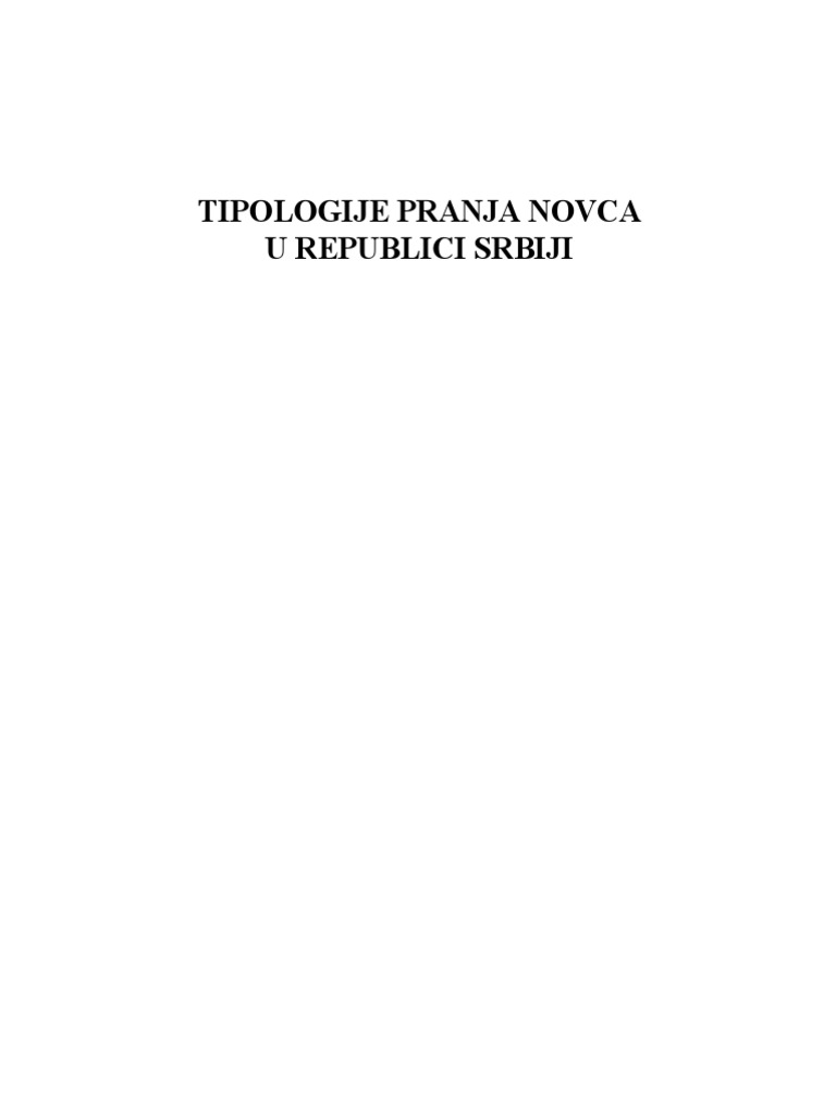 Pranje Novca U Srbiji | PDF