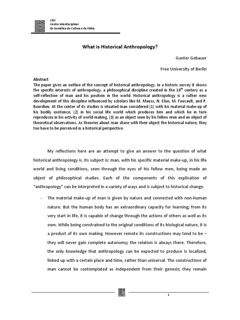 What Is Historical Anthropology | PDF | Anthropology | Age Of Enlightenment