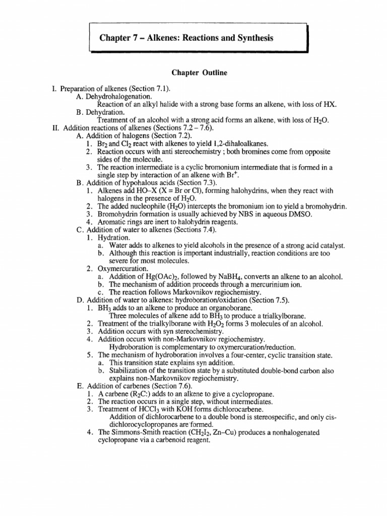 Chapter 7 Mcmurry Organic Chemistry | PDF