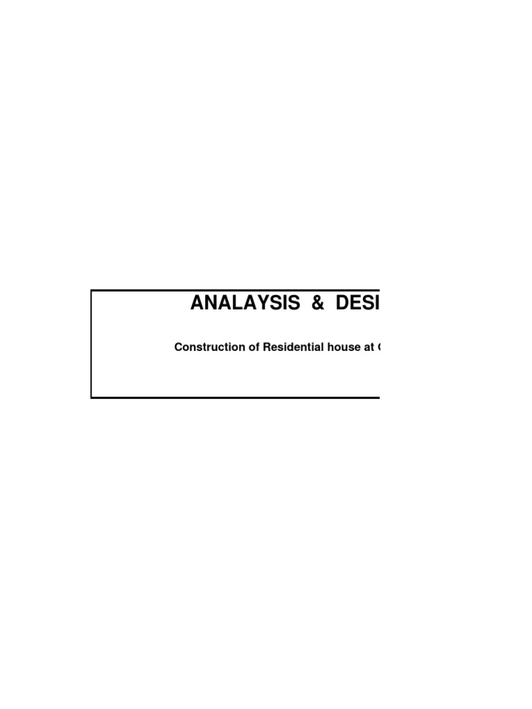RCC Design Analysis for Residential Building | PDF | Bending | Beam ...