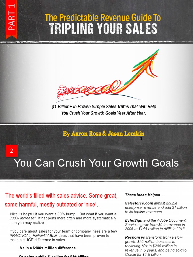 Predictable Revenue Guide To Tripling Your Sales - Part 1 - Intro ...