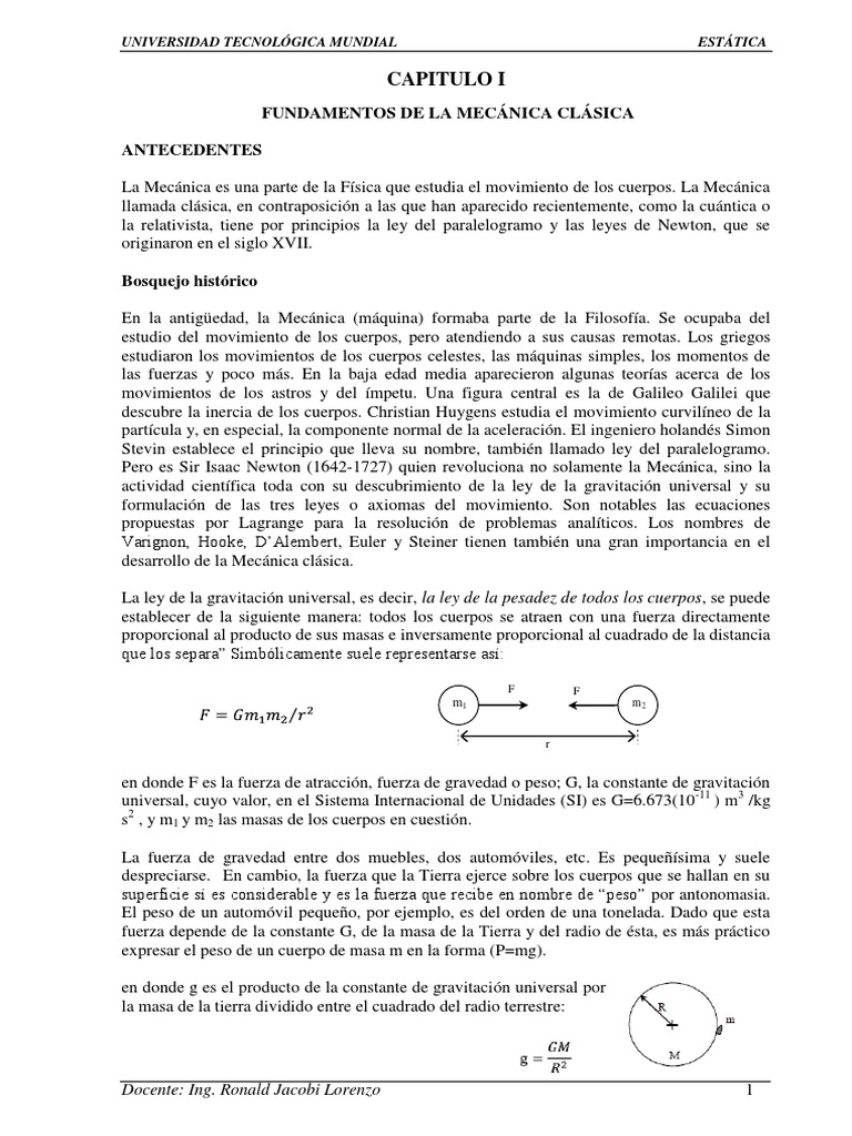 Libro Estatica | PDF | Fuerza | Las leyes del movimiento de Newton