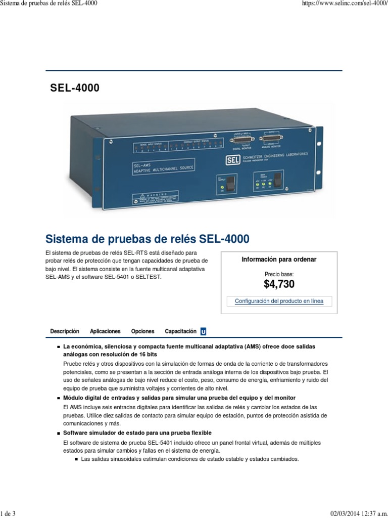 Sistema de Pruebas de Relés SEL-4000 | PDF | Relé | Software