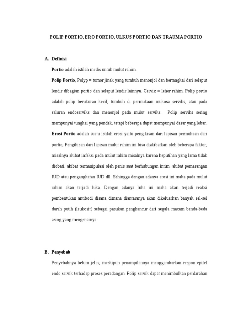 DEFINISI Polip Portio | PDF