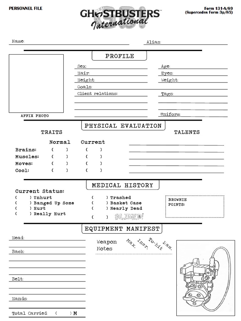 Ghostbusters International RPG - MY Sheet | PDF | Leisure