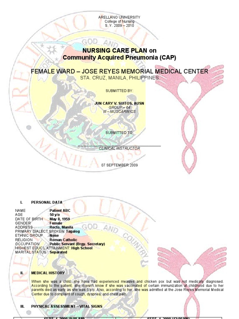 Case Study On CAP | PDF | Breathing | Cough