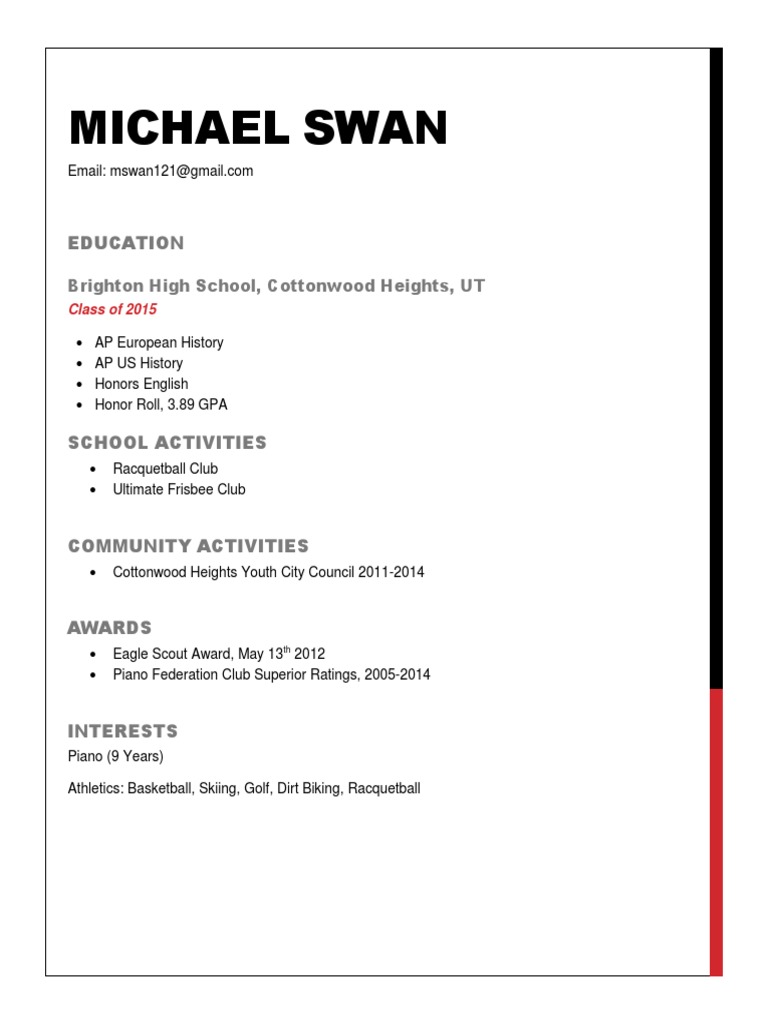 Michael Resume | PDF | Science & Mathematics