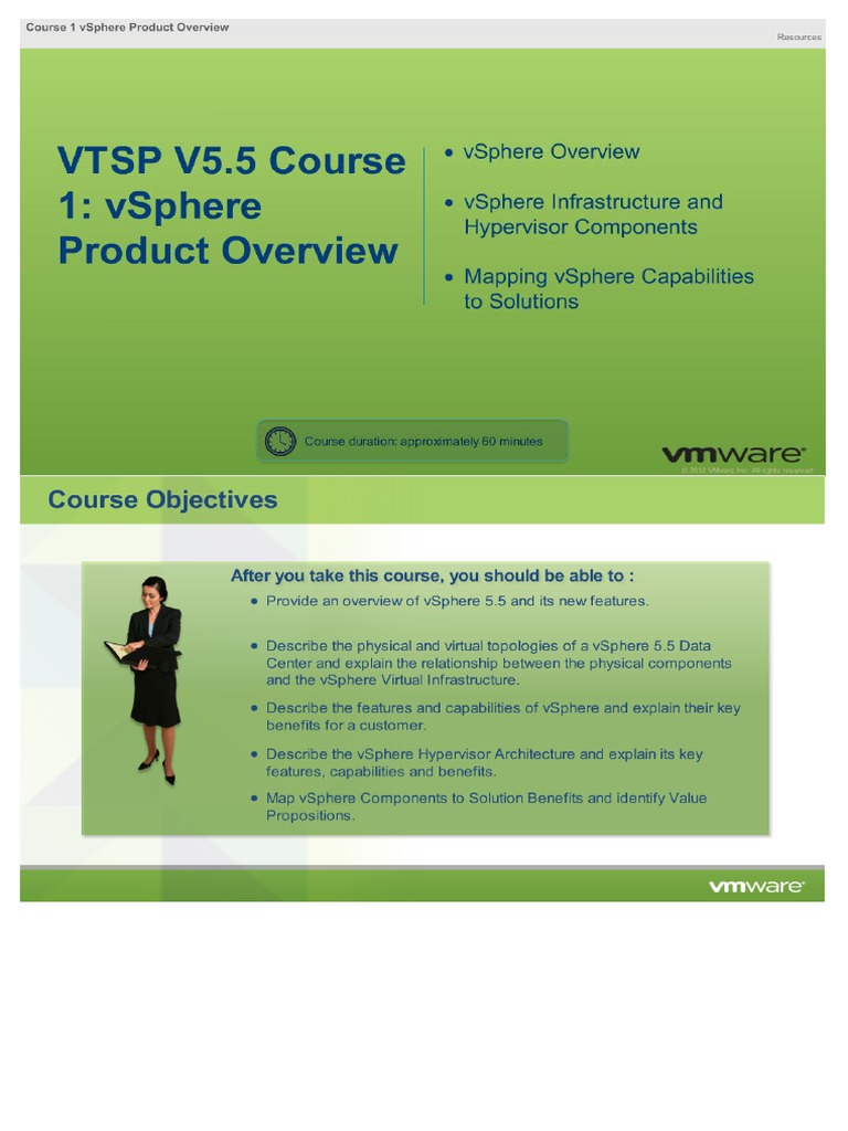 VTSP 5.5. Course 1 Vsphere Product Overview | PDF | Computers