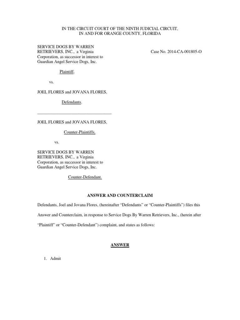 Flores Response and Counter Suit | PDF