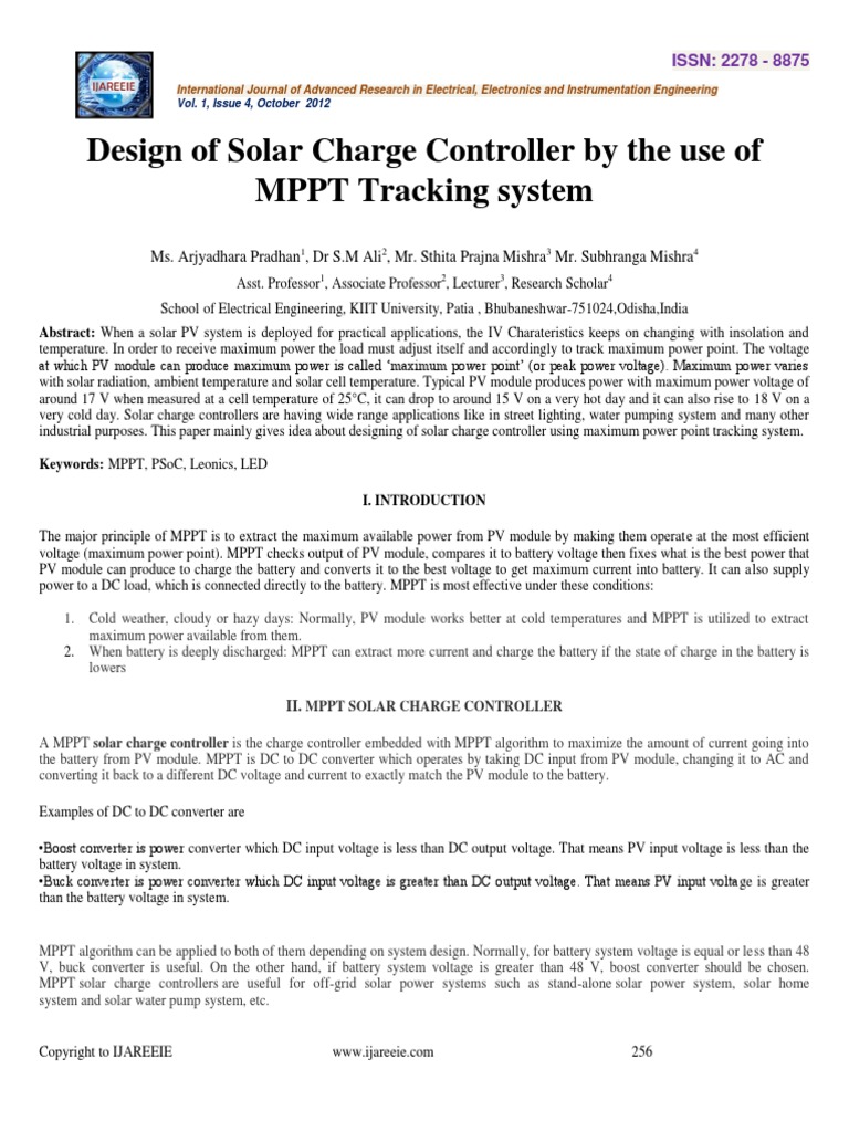 6 - Design of Solar Charge Controller | PDF | Photovoltaics | Solar Panel