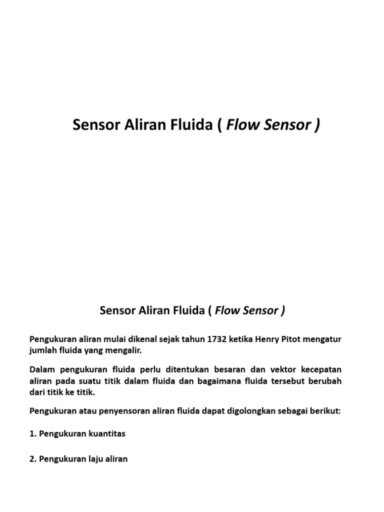 Sensor Aliran Fluida (Flow Sensor) | PDF