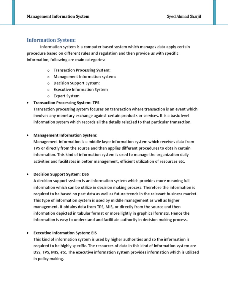 Information System (Class Lectures) | PDF | Software Development ...