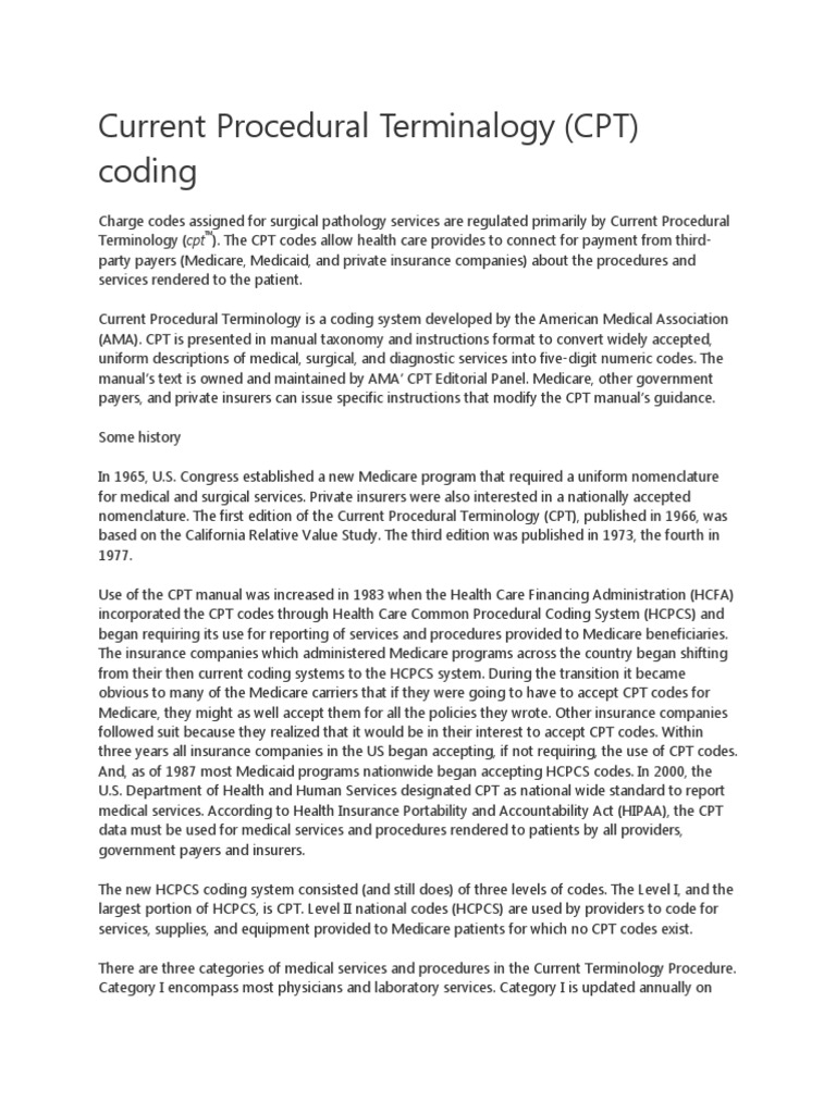 Current Procedural Terminalogy | PDF | Medicare (United States ...