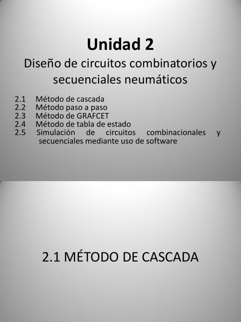 Unidad 2 - Diseño de Circuitos Combinatorios y Secuenciales Neumaticos | PDF | Science | Ingeniería