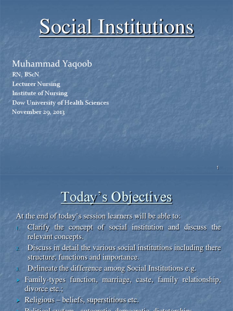 Unit 2 Social Institution | PDF | Kinship | Family