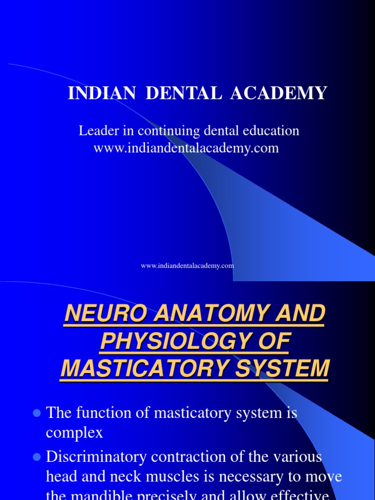 Neuro Anatomy and Physiology of Masticatory System / Orthodontic ...