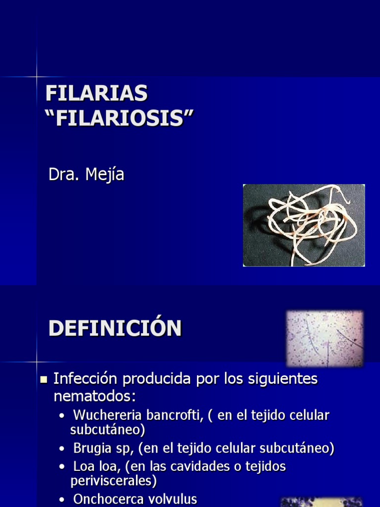 Filariasis | Especialidades Medicas | Medicina CLINICA | Prueba ...