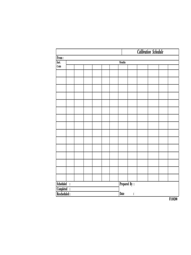 Calibration Schedule | PDF