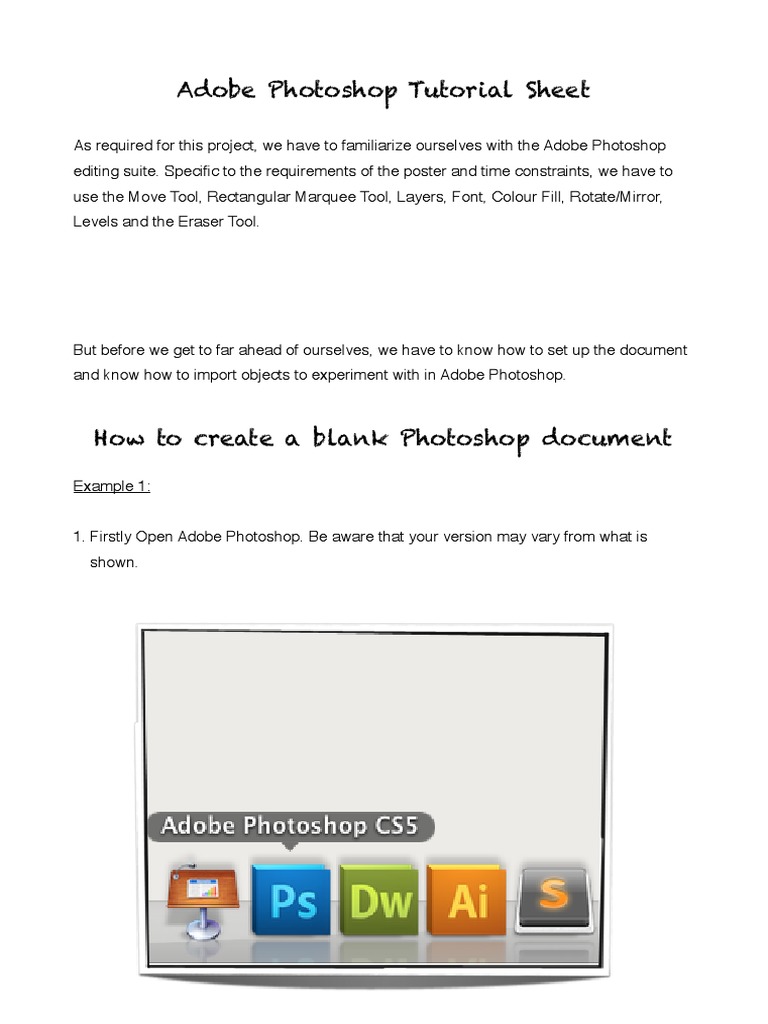 Year 11 - Photoshop Tutorials | PDF | Adobe Photoshop | Software